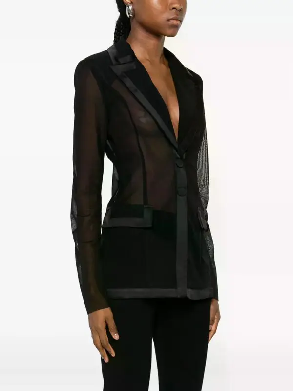 BABYLONE PARIS Single-breasted Mesh Blazer