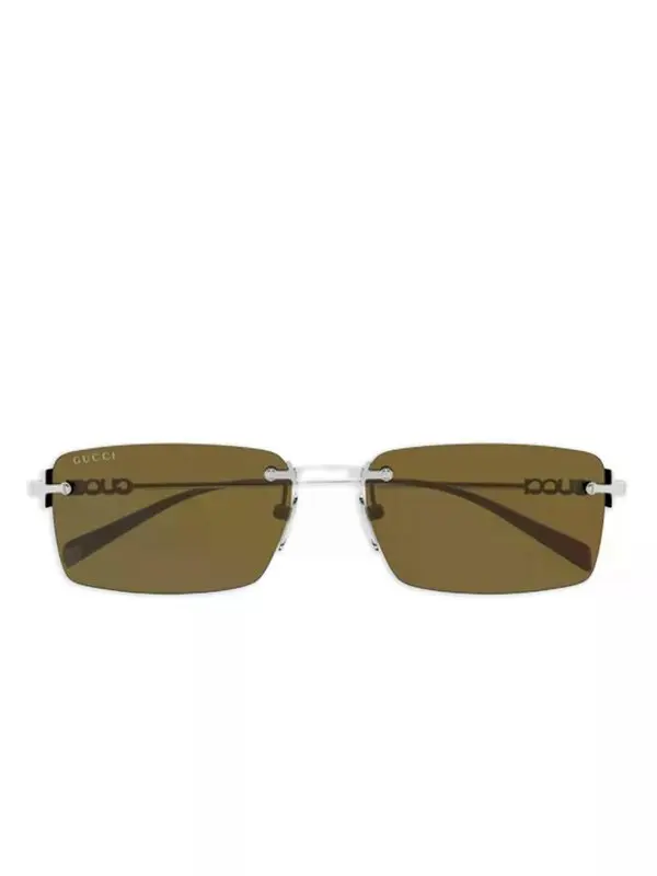 Gucci Rectangle-frame Sunglasses - Silver