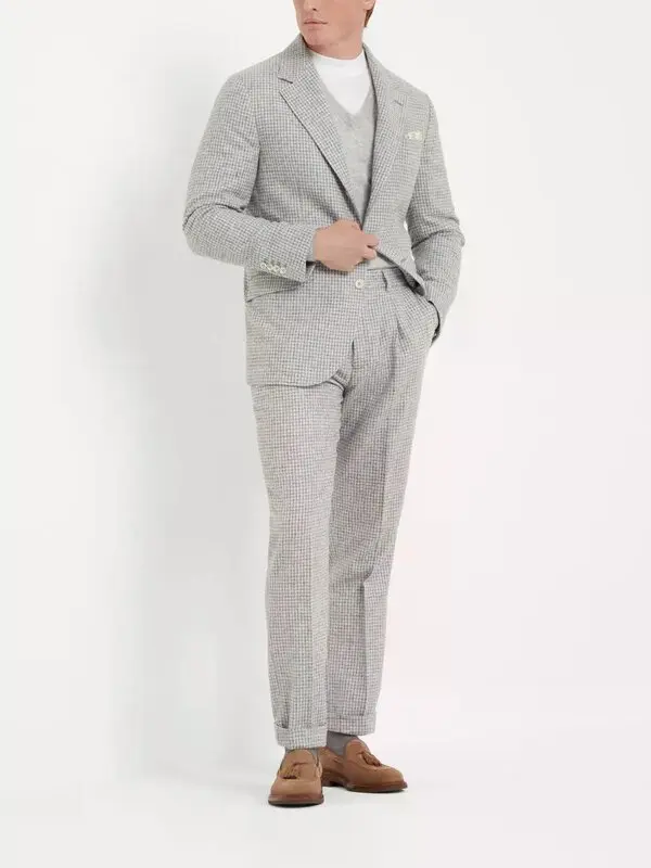 Brunello Cucinelli Houndstooth Tailored Trousers