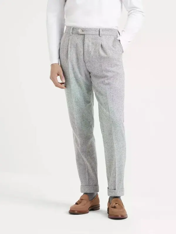 Brunello Cucinelli Houndstooth Tailored Trousers