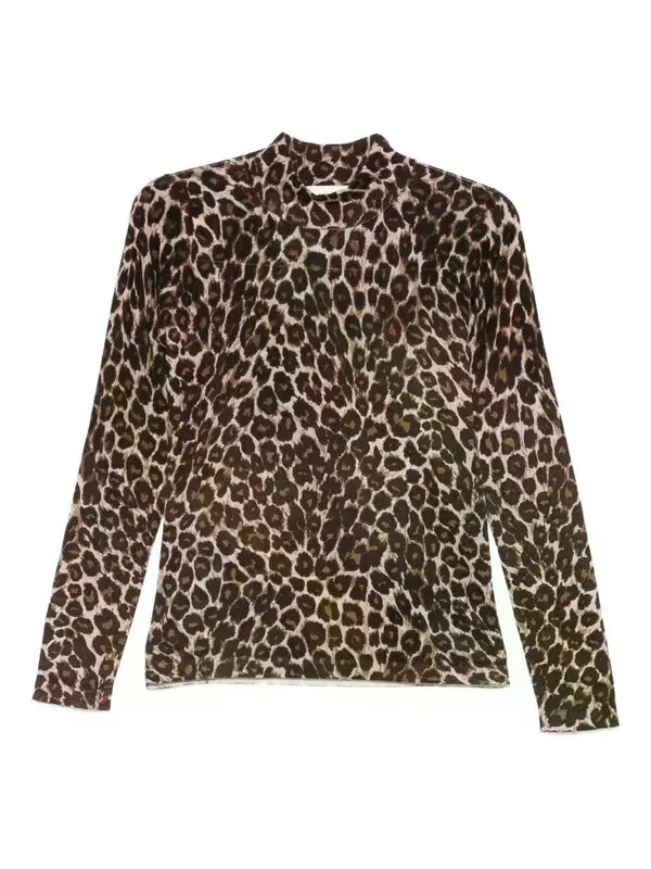 Eric Bompard Leopard-print Cashmere T-shirt