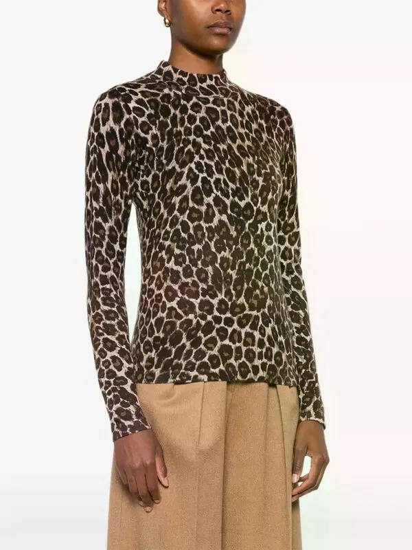 Eric Bompard Leopard-print Cashmere T-shirt
