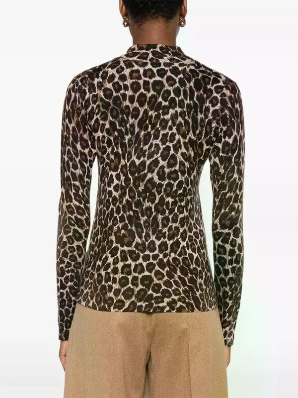 Eric Bompard Leopard-print Cashmere T-shirt