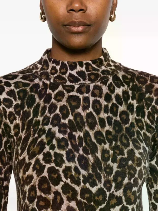Eric Bompard Leopard-print Cashmere T-shirt