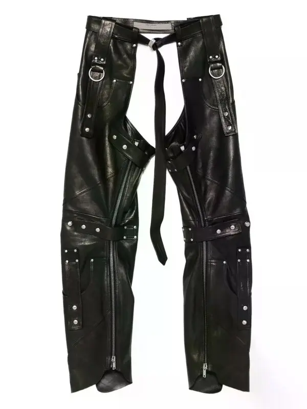 Rick Owens Leo Studded Zip-detail Chaps - Black