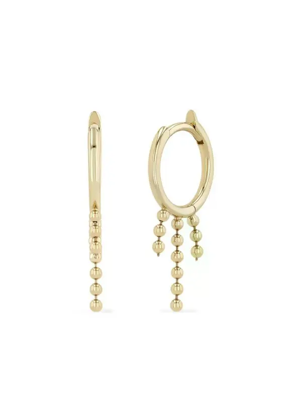 Zoe Chicco 14k Yellow Ball-chain Hoop Earrings - Gold