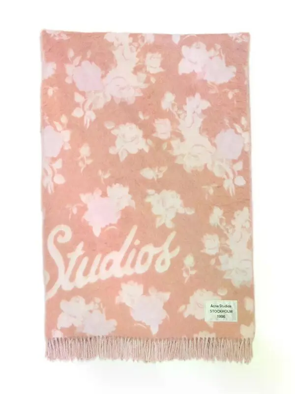 Acne Studios Logo-detail Scarf - Pink