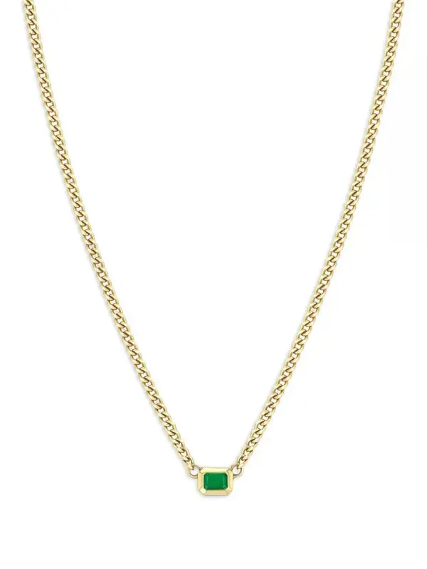 Zoe Chicco 14k Yellow Emerald Necklace - Gold