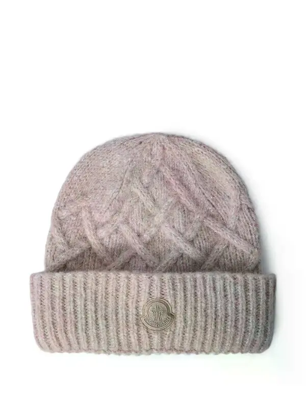 Moncler Logo Motif Beanie - Pink