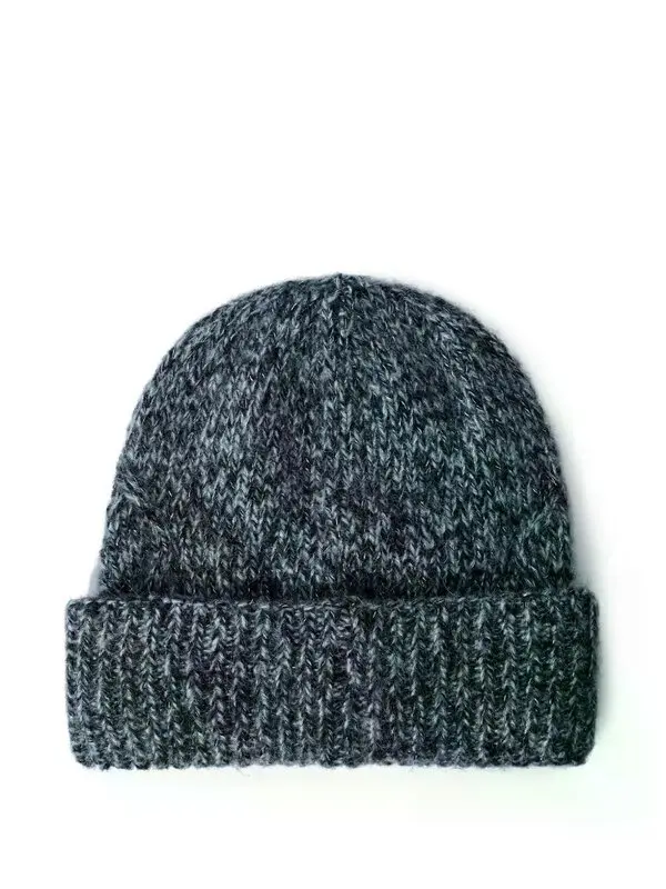 Moncler Logo Motif Beanie Hat - Grey