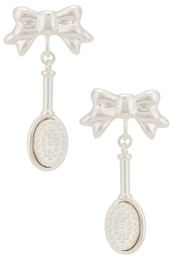 Sandy Liang Hairbrush Pendant Earrings - Silver