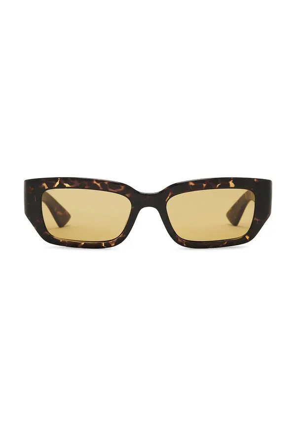 Bottega Veneta Rectangular Sunglasses - Havana & Brown