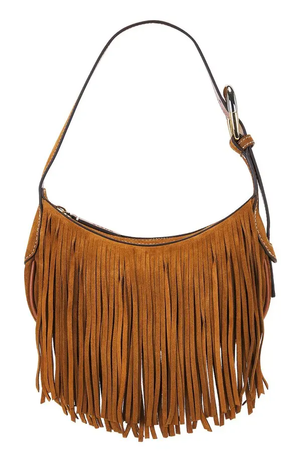 Staud Owen Shoulder Bag - Tan Fringe