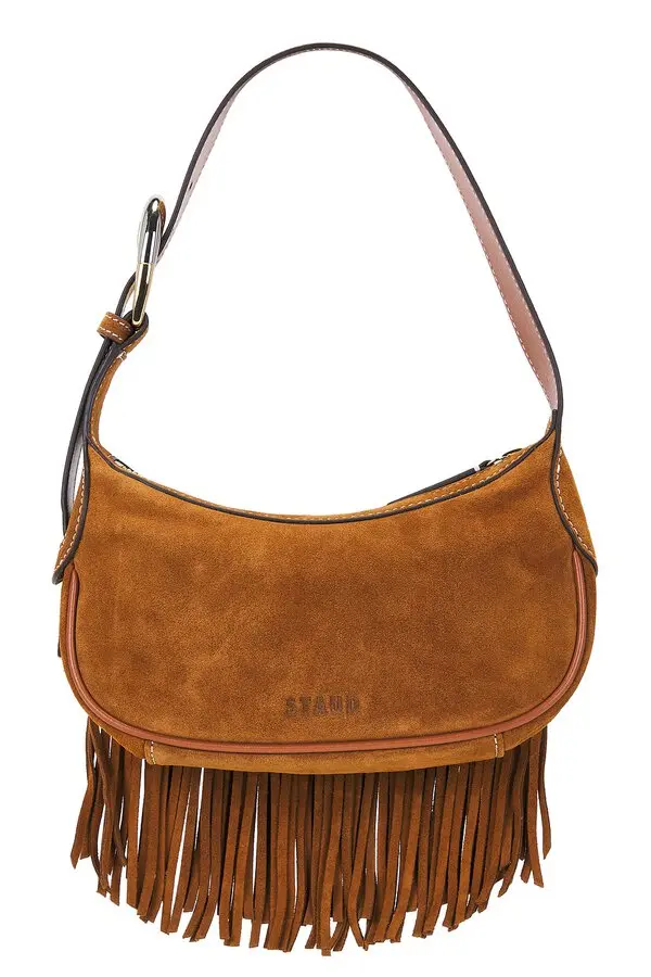 Staud Owen Shoulder Bag - Tan Fringe