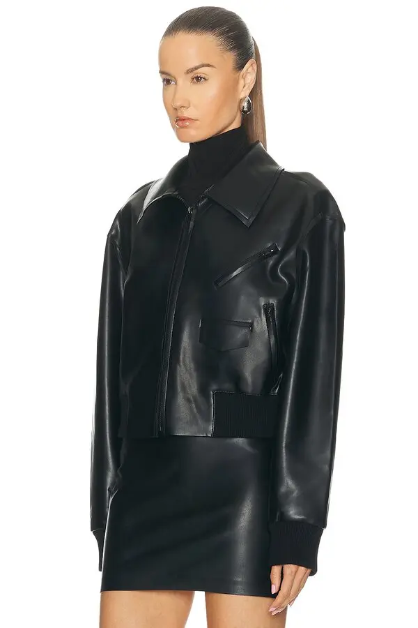 Norma Kamali Zip Front Classic Cropped Jacket