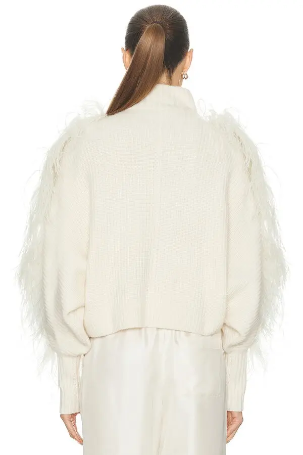 Lapointe Organic Cashmere Crossover Ostrich Sweater
