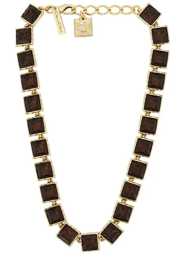 Oscar De La Renta Tennis Necklace - Smoky Quartz