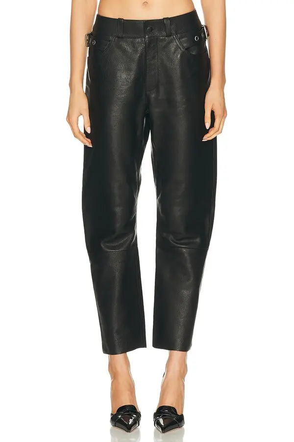 TOM FORD Bull Leather Biker Pant - Black