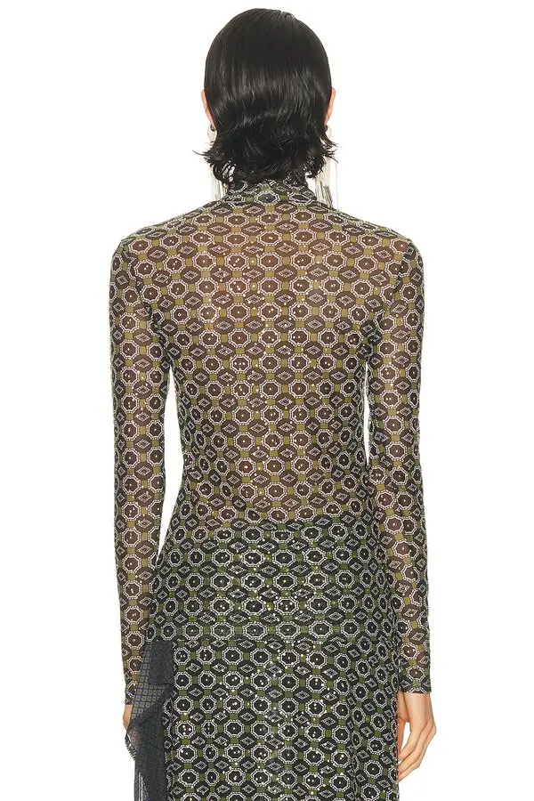 Dries Van Noten Embellished Hoyser Neck - Green