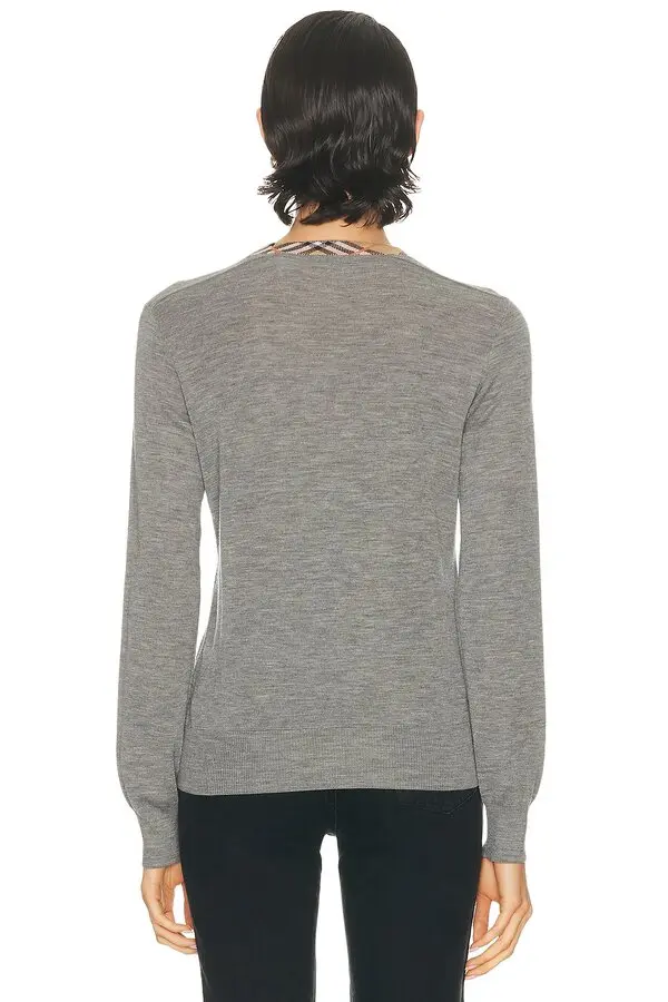Burberry Crewneck Pullover Sweater - Grey