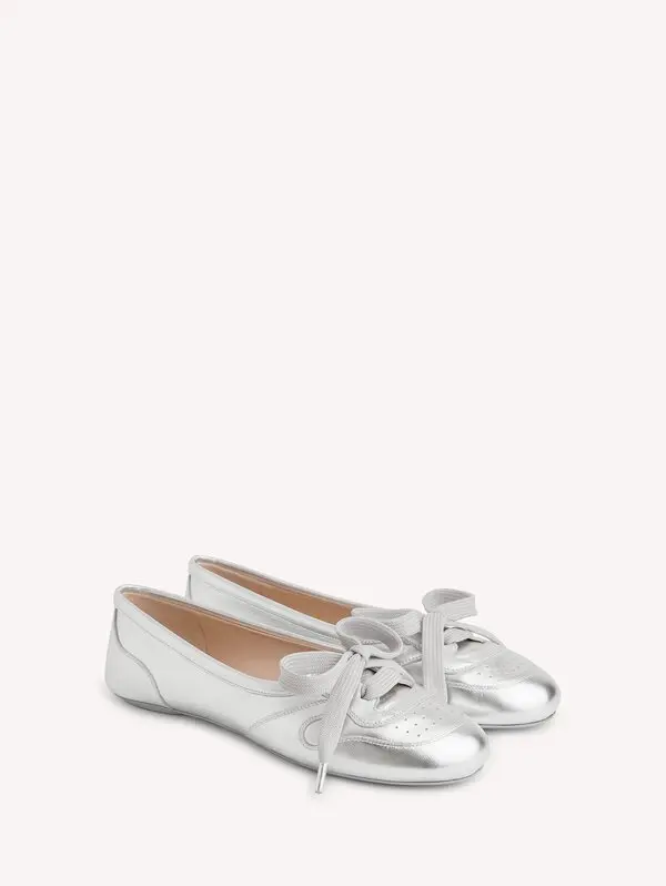 GIANVITO ROSSI Vault Ballerina Sneakers - Silver - Metallic Nappa