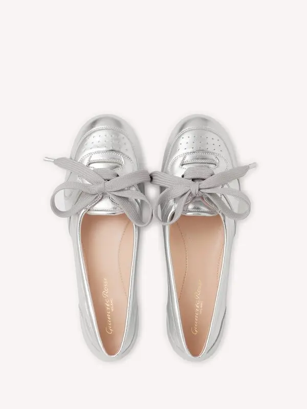 GIANVITO ROSSI Vault Ballerina Sneakers - Silver - Metallic Nappa