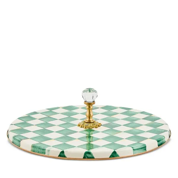 MACKENZIE-CHILDS Emerald Check Cheese Course Server