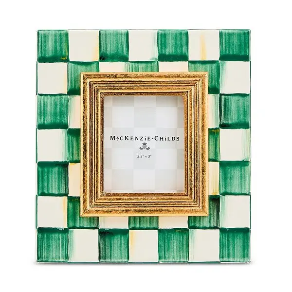 MACKENZIE-CHILDS Emerald Check Frame, 2.5 X 3