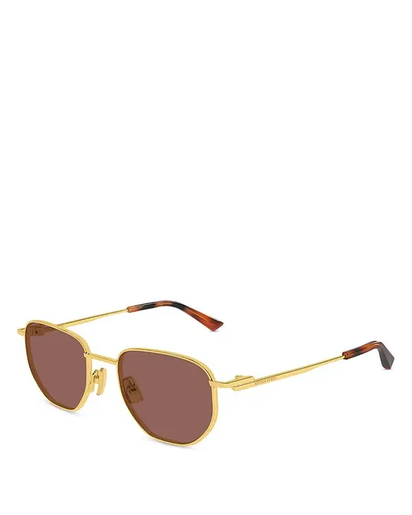 Bottega Veneta Pilot Sunglasses, 52mm - Gold