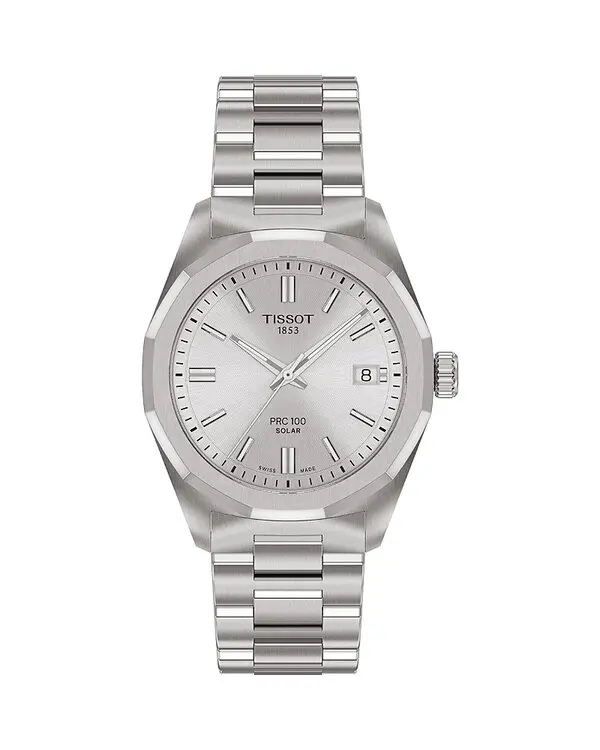 TISSOT Prc 100 Solar Quartz 34mm Watch - Silver/silver