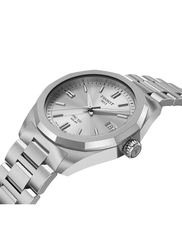 TISSOT Prc 100 Solar Quartz 34mm Watch - Silver/silver