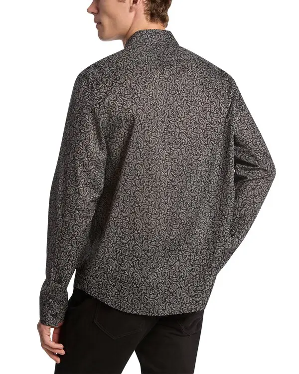 Michael Kors Paisley Relaxed Fit Button Down Shirt - Gunmetal