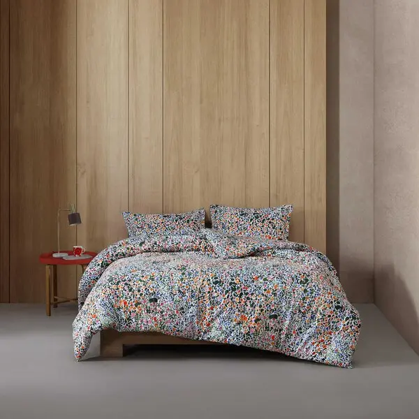 Marimekko Rantaniitty Cotton Percale 3-piece Duvet Cover Set, Full/queen - Medium Orange