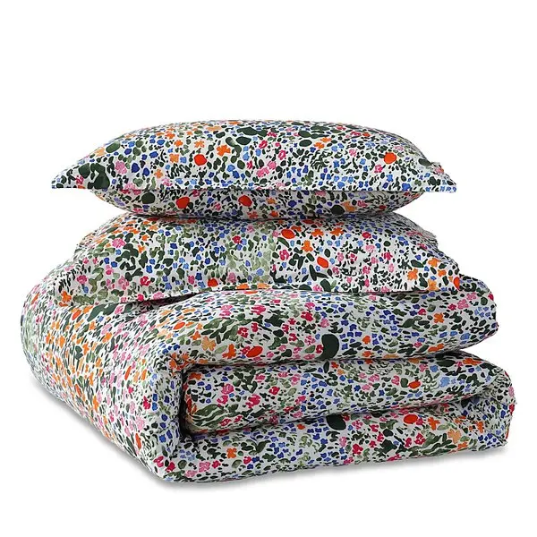 Marimekko Rantaniitty Cotton Percale 3-piece Comforter Set, Full/queen - Medium Orange