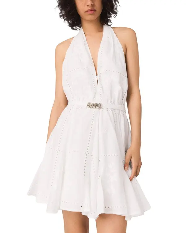 Maje Embroidered Backless Dress