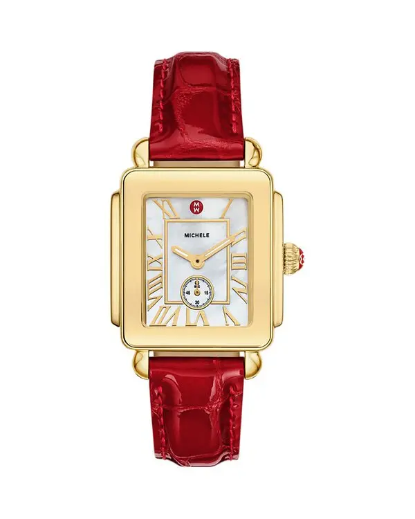 Michele Deco Mid Sport Watch 29mm X 31mm - White/red