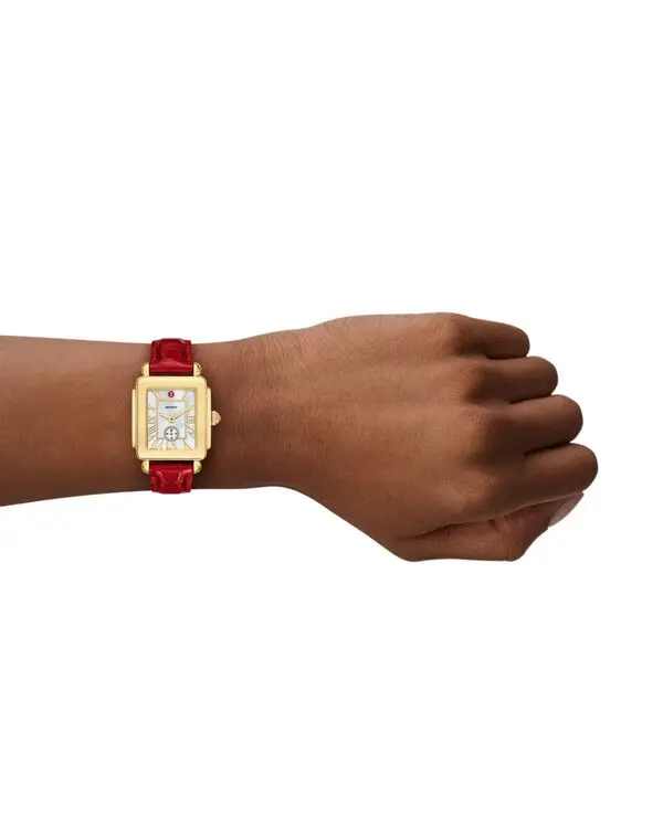 Michele Deco Mid Sport Watch 29mm X 31mm - White/red