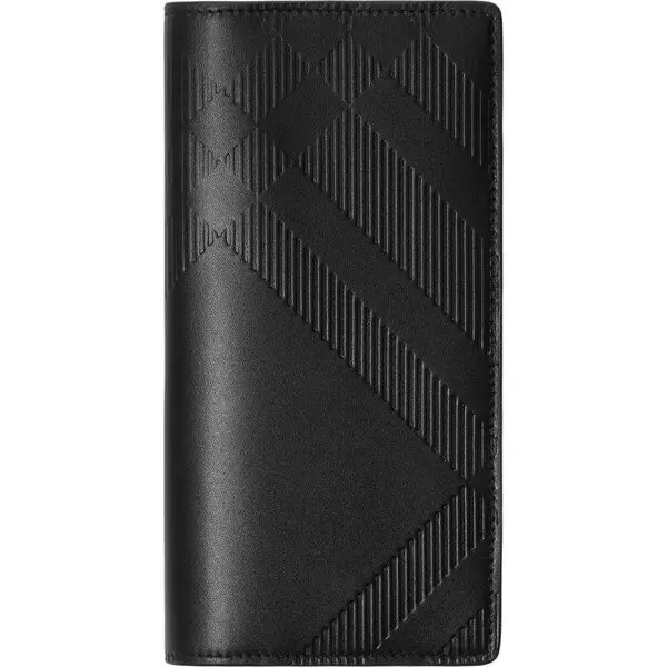 Burberry Embossed Check Continental Wallet - Black