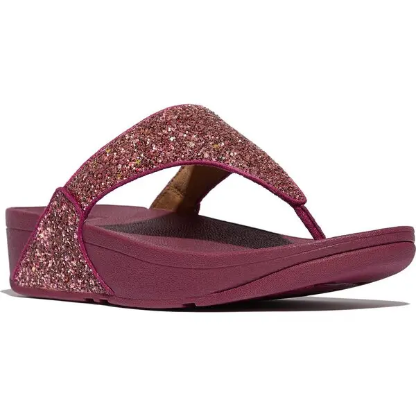 Fitflop Lulu Multi Tonal Glitter Toe-post Sandals - Ruby Mix