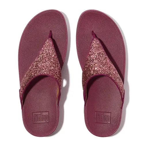 Fitflop Lulu Multi Tonal Glitter Toe-post Sandals - Ruby Mix