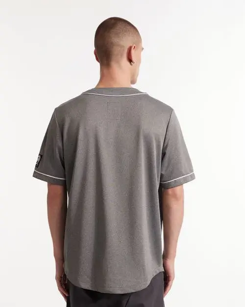 ECKO UNLTD. Button Front Shirt With Piping Details - Marled Grey