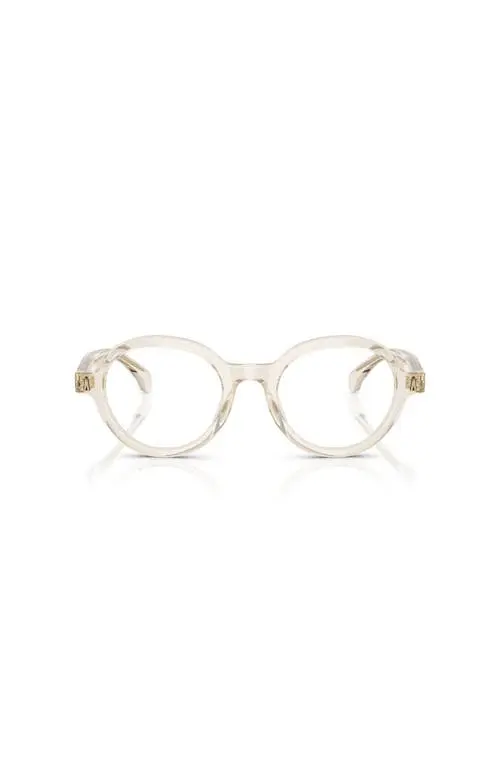 Moncler 47mm Round Eyeglasses - White