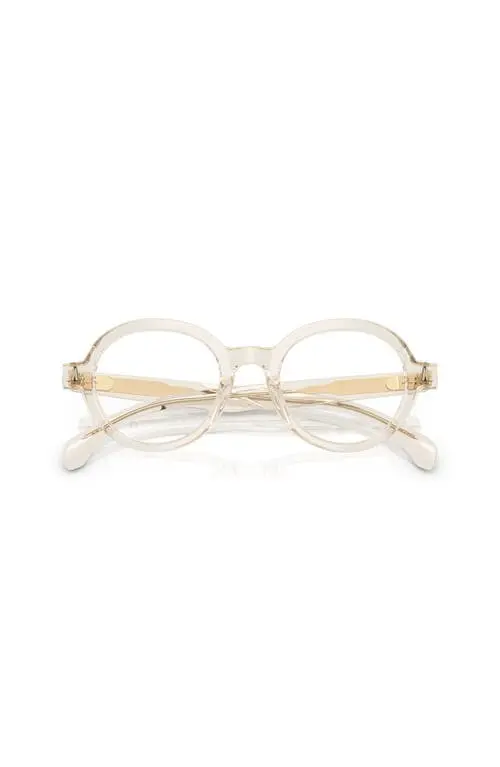 Moncler 47mm Round Eyeglasses - White