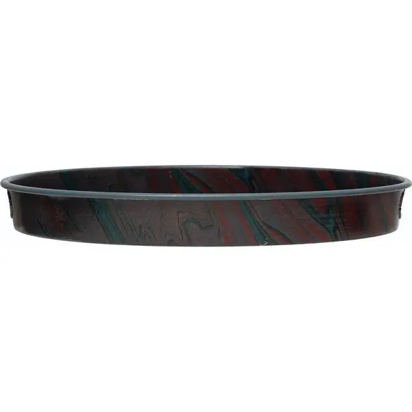 STORIED HOME Metal Tray With Marbled Pattern