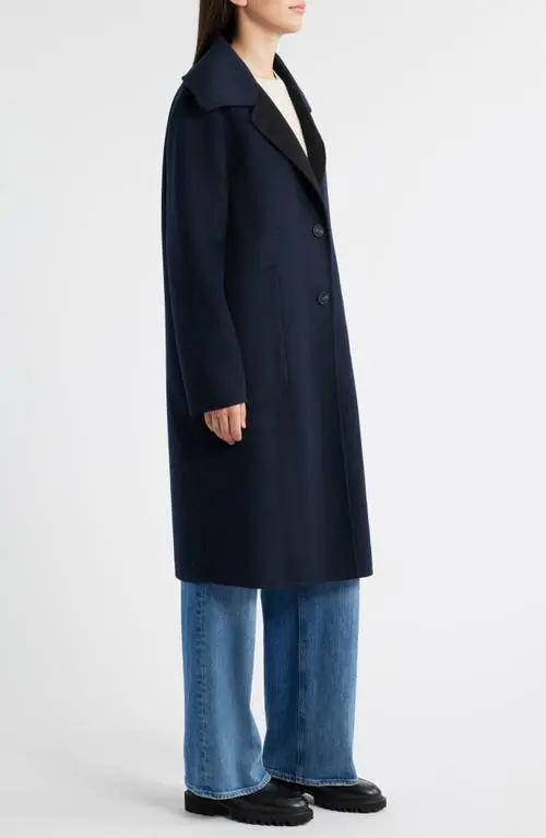Bernardo Brushed Double-face Overcoat - Navy