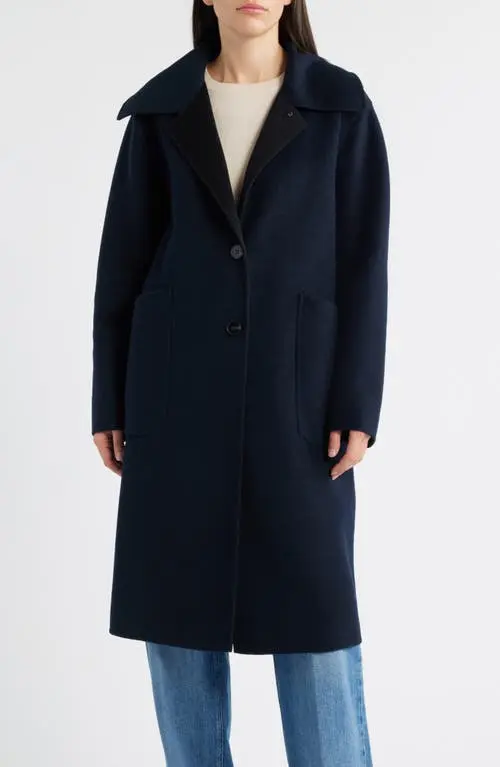 Bernardo Brushed Double-face Overcoat - Navy
