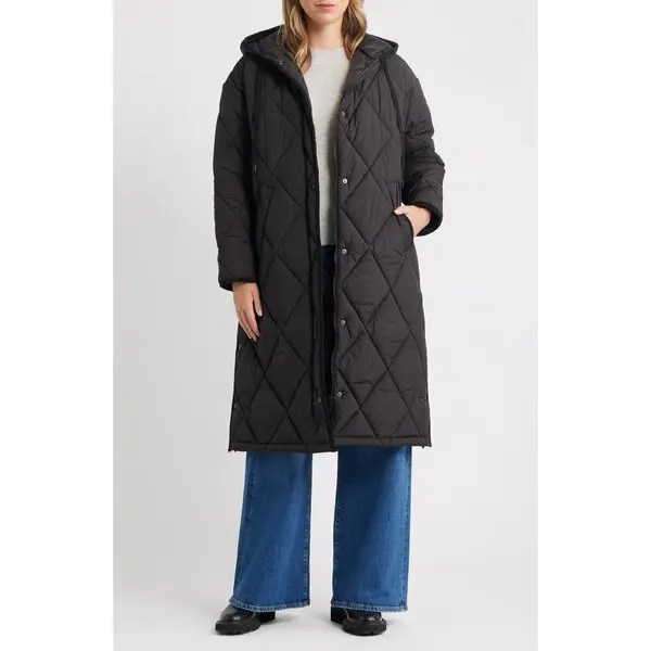 Bernardo Bren Quilted Puffer Coat - Black