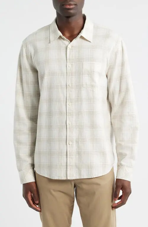 Rails Clyde Plaid Hemp & Cotton Button-up Shirt - Sea Oat White