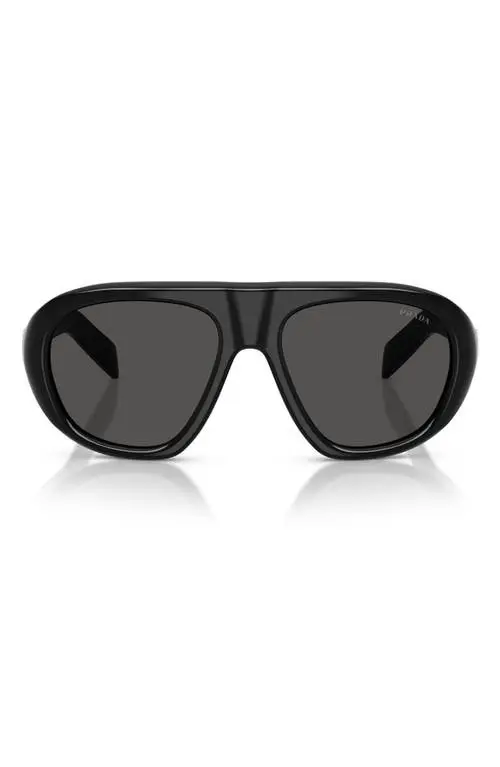 Prada 56mm Irregular Sunglasses - Black/dark Grey