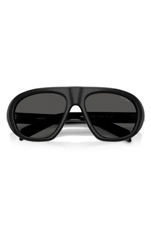Prada 56mm Irregular Sunglasses - Black/dark Grey
